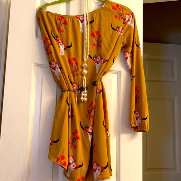 Dresses | Mini Longhorn Mustard Color Dress | Poshmark